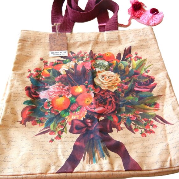 GILDED MAPLE | Bags | Gilded Maple Reusable Bag Grocery Large Canvas ...